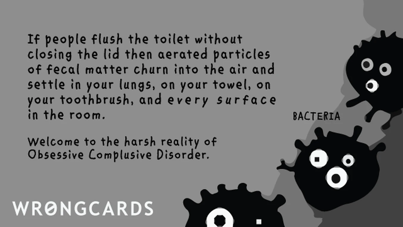 This Germaphobe's Nightmare | OCD & Bathroom Humor eCard | Wrongcards